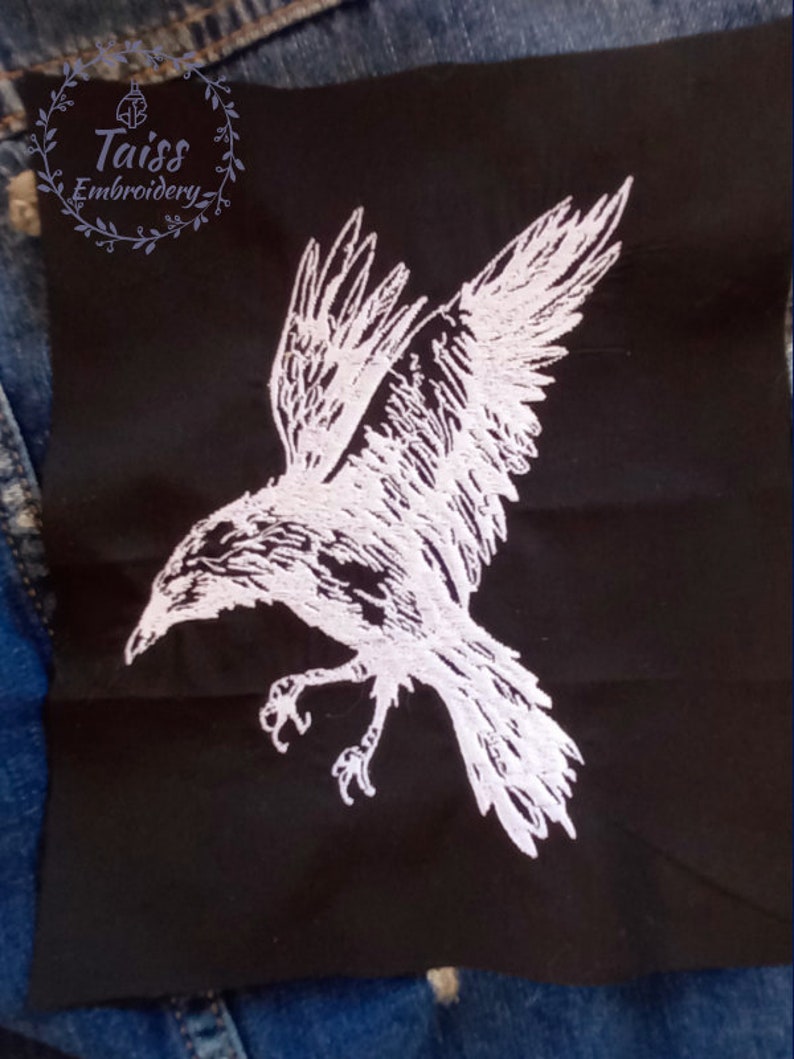 Crow Raven Patch • Gothic Fashion • Embroidered Patches • Witchy • Sew ...