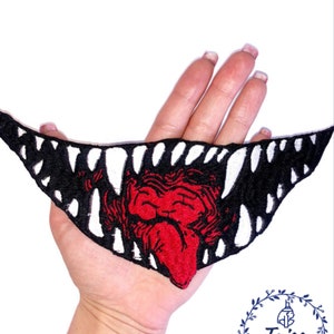 Vampire Teeth Iron-on Patch • Horror Patch • Patch for Jacket • Punk Patch • Gothic Patch ...