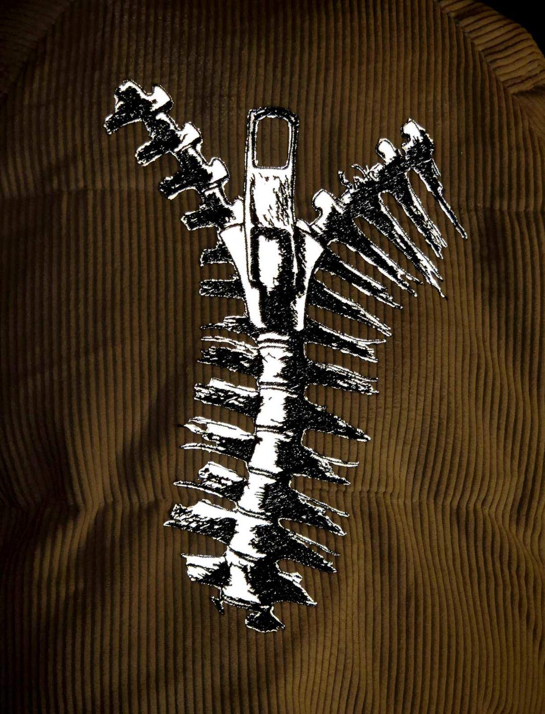 Spine Back Reflective Patch • Goth Patch • Patch Bone • Large Patch • Embroidered Patch • Patch ...