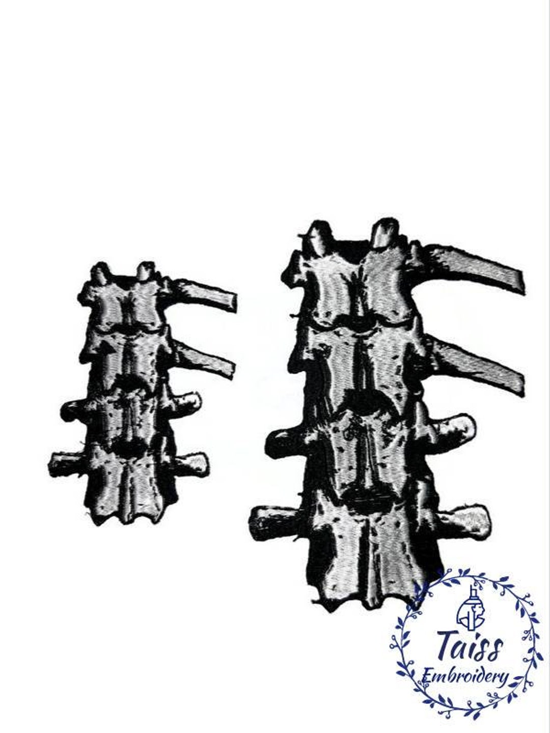 Spine Back Patch, Bone, Large Patch, Embroidered Patch, Skeleton, Horror Patch, Punk Patch, Goth ...