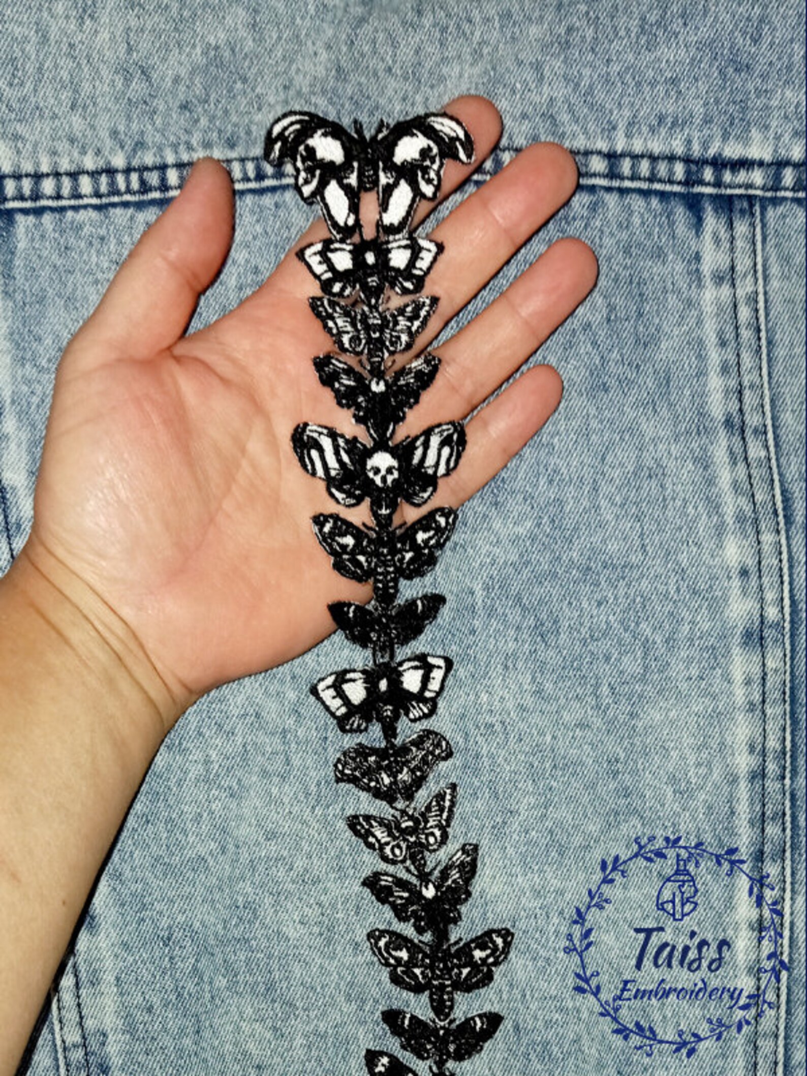 Spine Back Butterfly Patch, Whimsigoth, Large Patch Iron On•skeleton ...