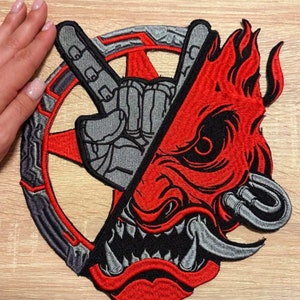 Samurai, Oni Demon Patch,embroidered Back Patch, - Etsy