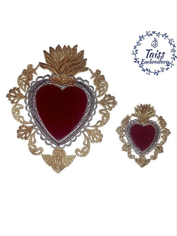 Sacred Heart Milagros Embroidered Patch Large Iron on | Etsy
