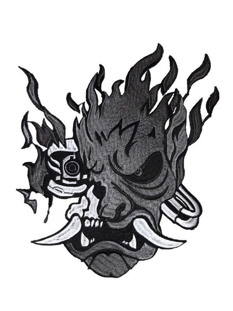 Demon Devil Patches Samurai Patch Large Iron on Patch Japan - Etsy