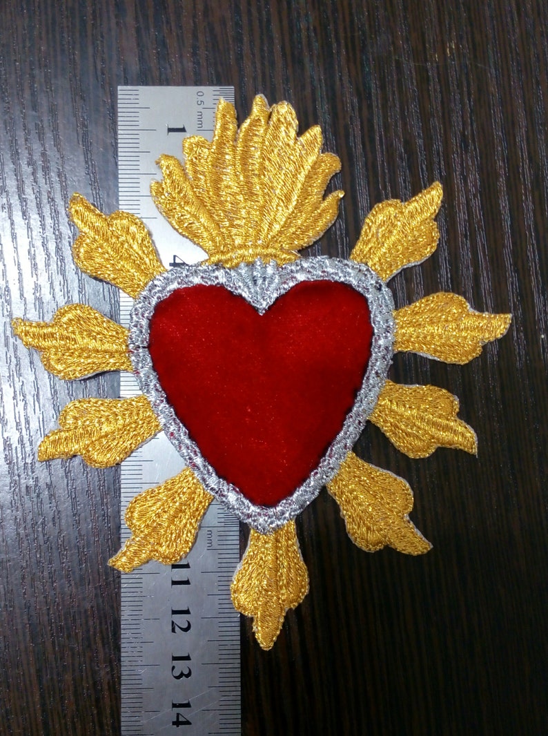 Sacred Heart Patch Large Embroidery Iron on Patch - Etsy