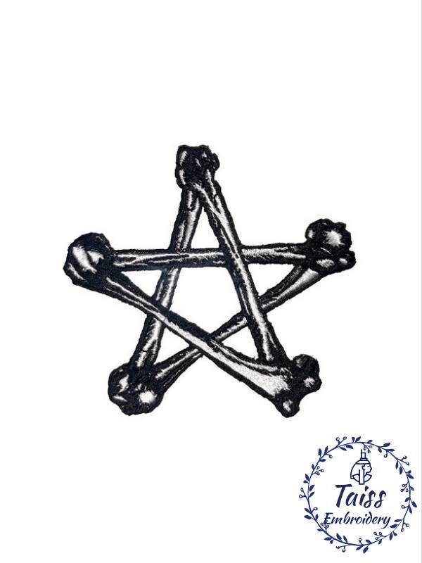 Goth Patchsatanic Pentagramoccult Patchlarge Bone - Etsy