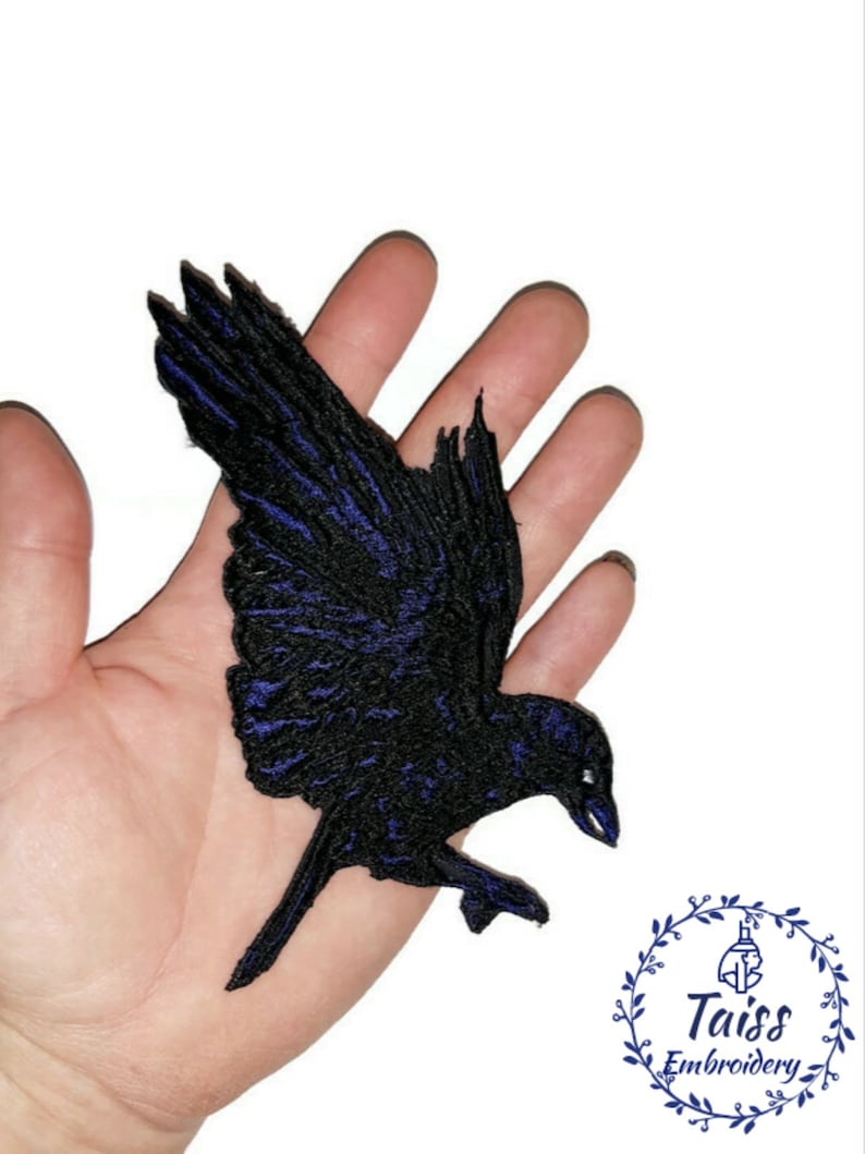 Crow, Embroidered Iron on Patch - Etsy