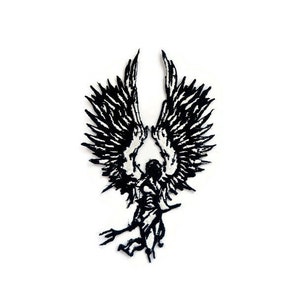 Fallen Angel Patch Celestial Rebellion Patch Gothic Winged Patch Dark ...