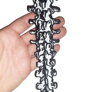 Spine Back Patch • Goth Patch • Patch Bone • Large Patch • Embroidered Patch • Skeleton • Horror ...