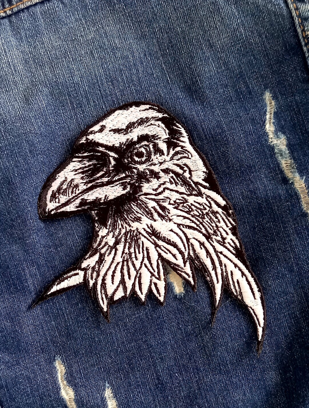 Crow Head Patch - Gothic, Raven, Bird, Animal, Occult, Symbolism, Iron ...