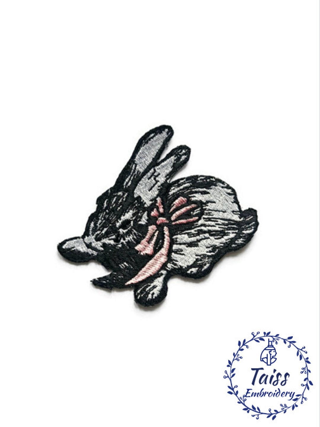 Rabbit Goth Patch, Embroidered Iron on Patch - Etsy
