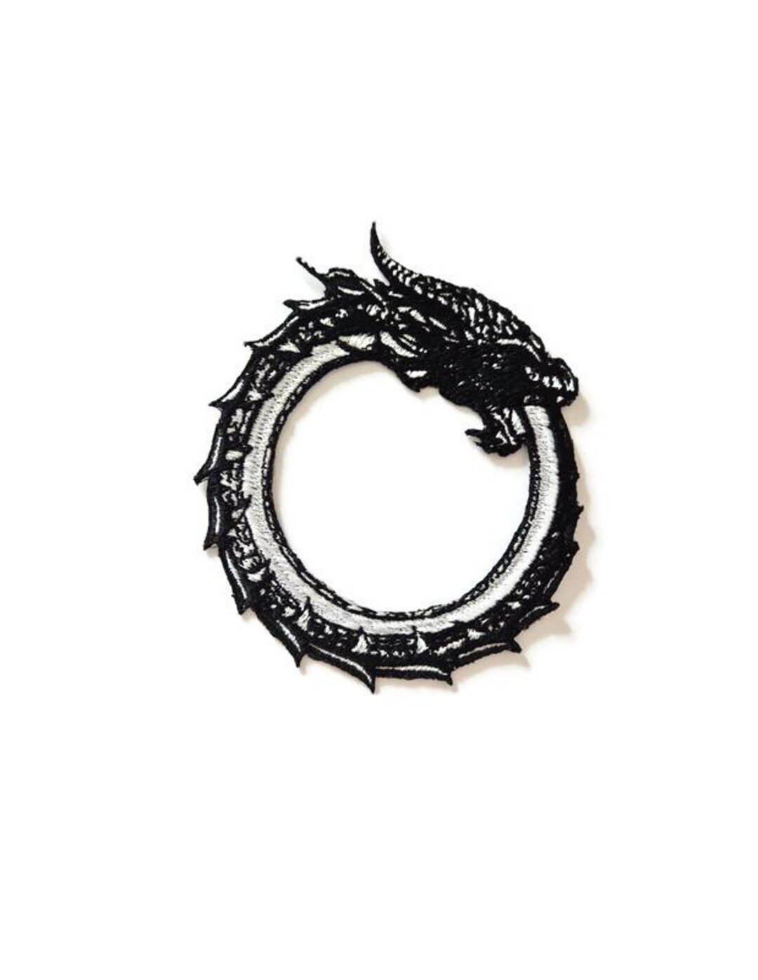 Embroidered Ouroboros Dragon Patch, Iron-on Applique, 10.5x9.5cm, Mythical Serpent Symbol - Etsy