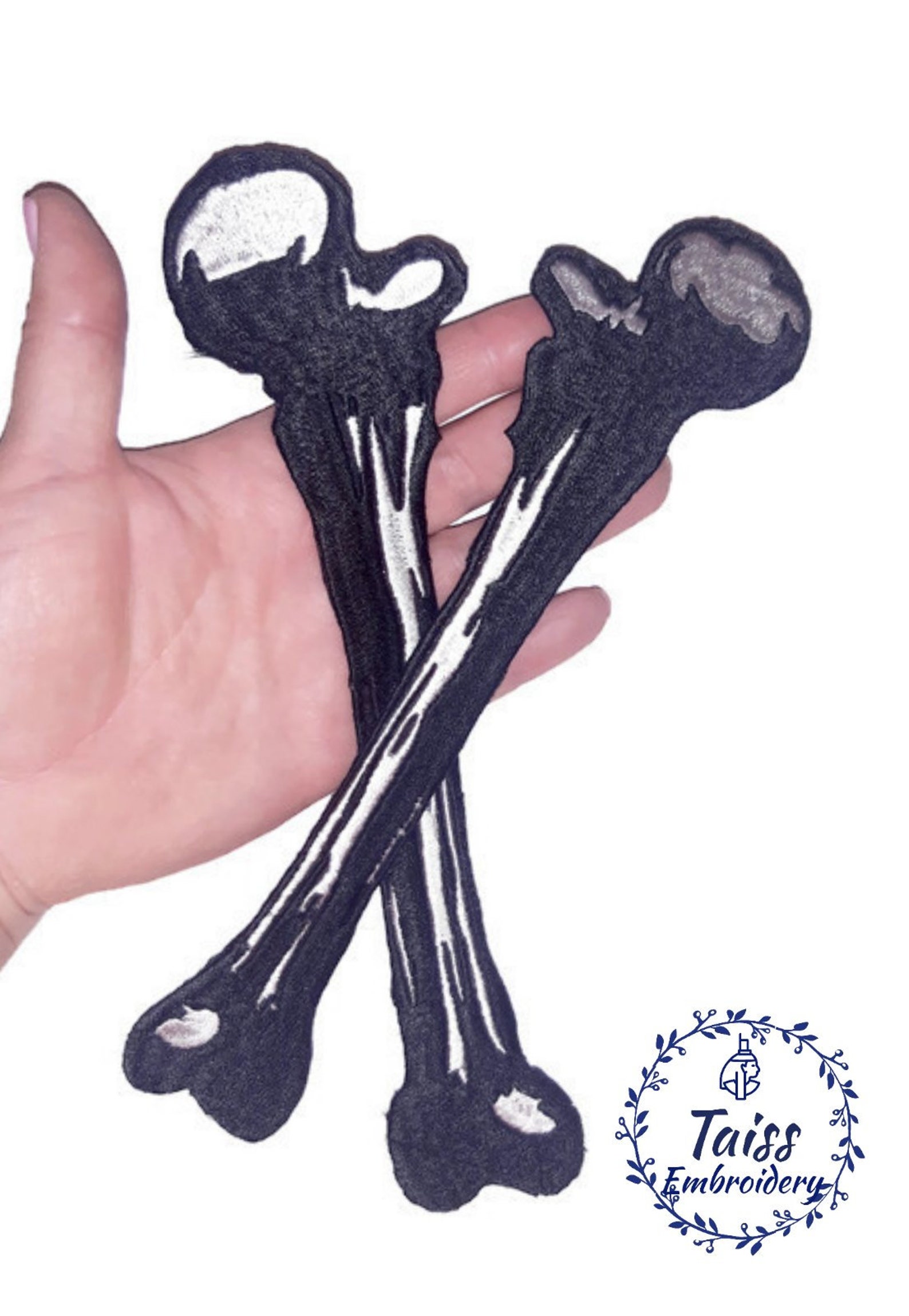 Bone Goth Patch Embroidered Iron on Patch - Etsy