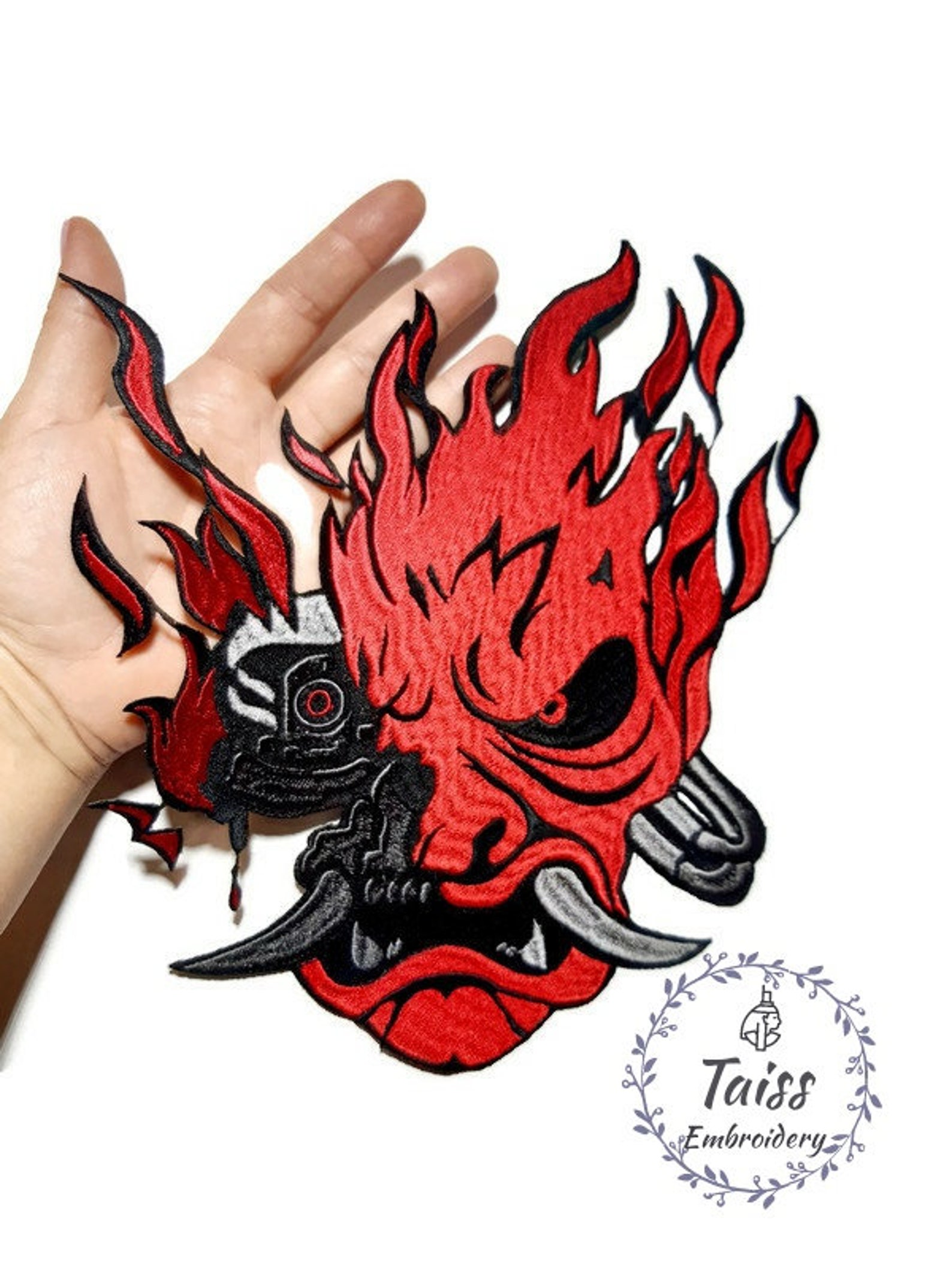 Samurai Oni Demon Patchembroidered Back Patch - Etsy