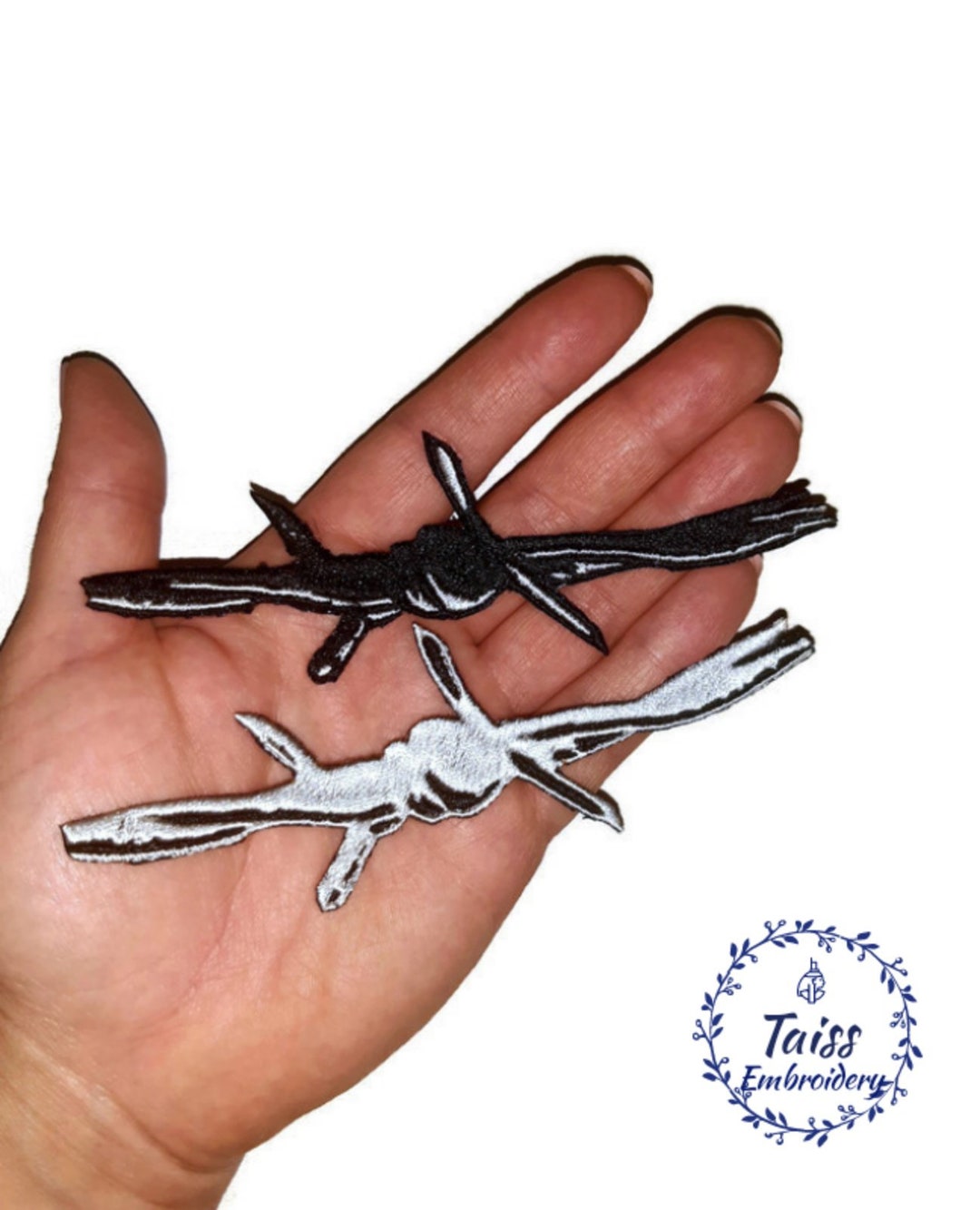 Embroidered Barbed Wire Iron-on Patch Set (2 Pack) - Etsy