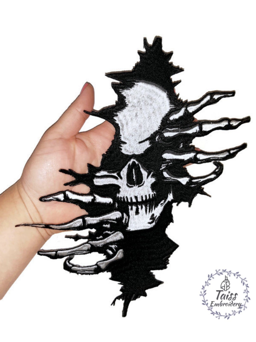 Spine Back Patch, Large Embroidered Patch, Skeleton, Skull , Horror ...