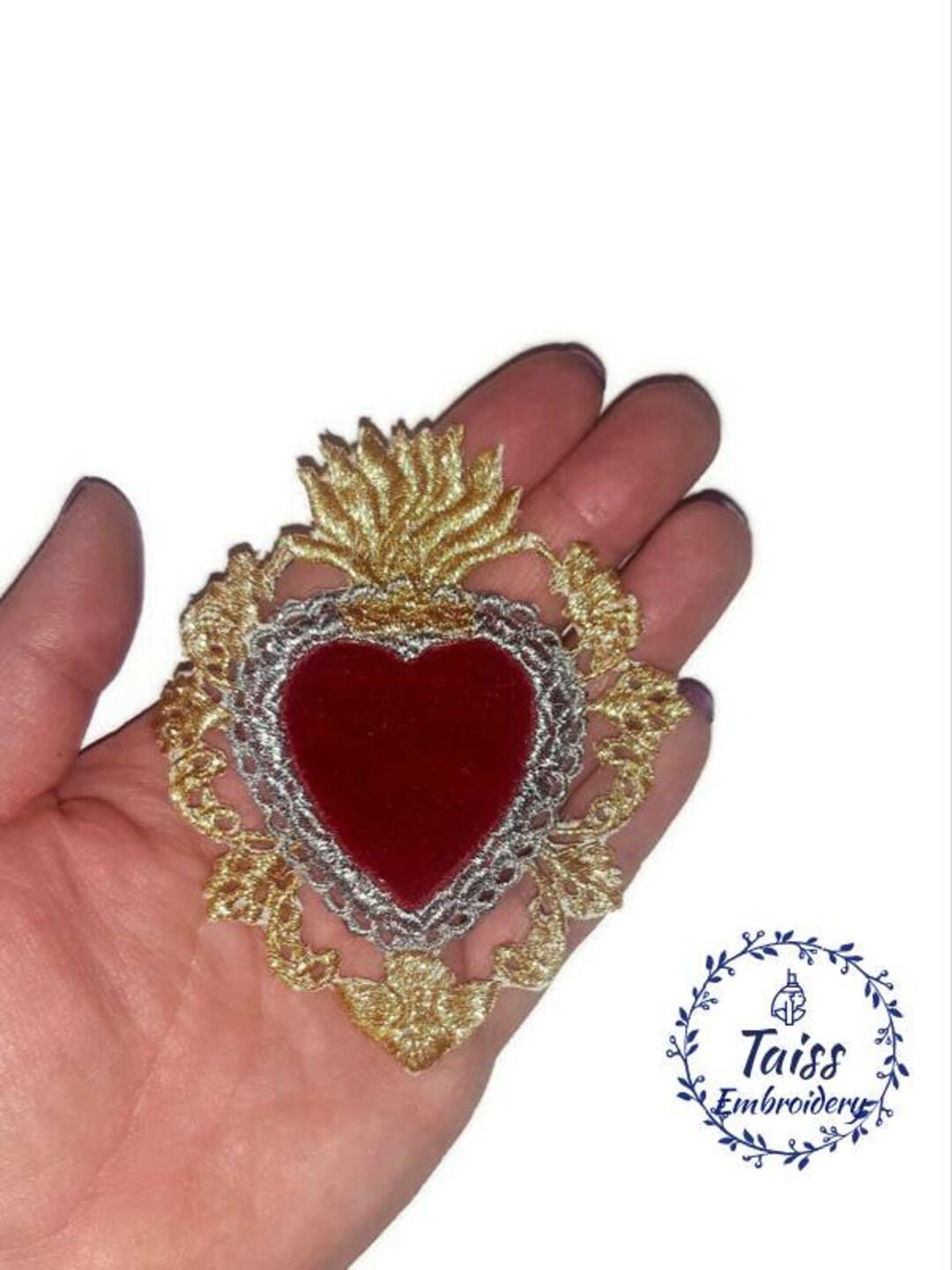 Sacred Heart, Milagros Embroidered Patch - Etsy
