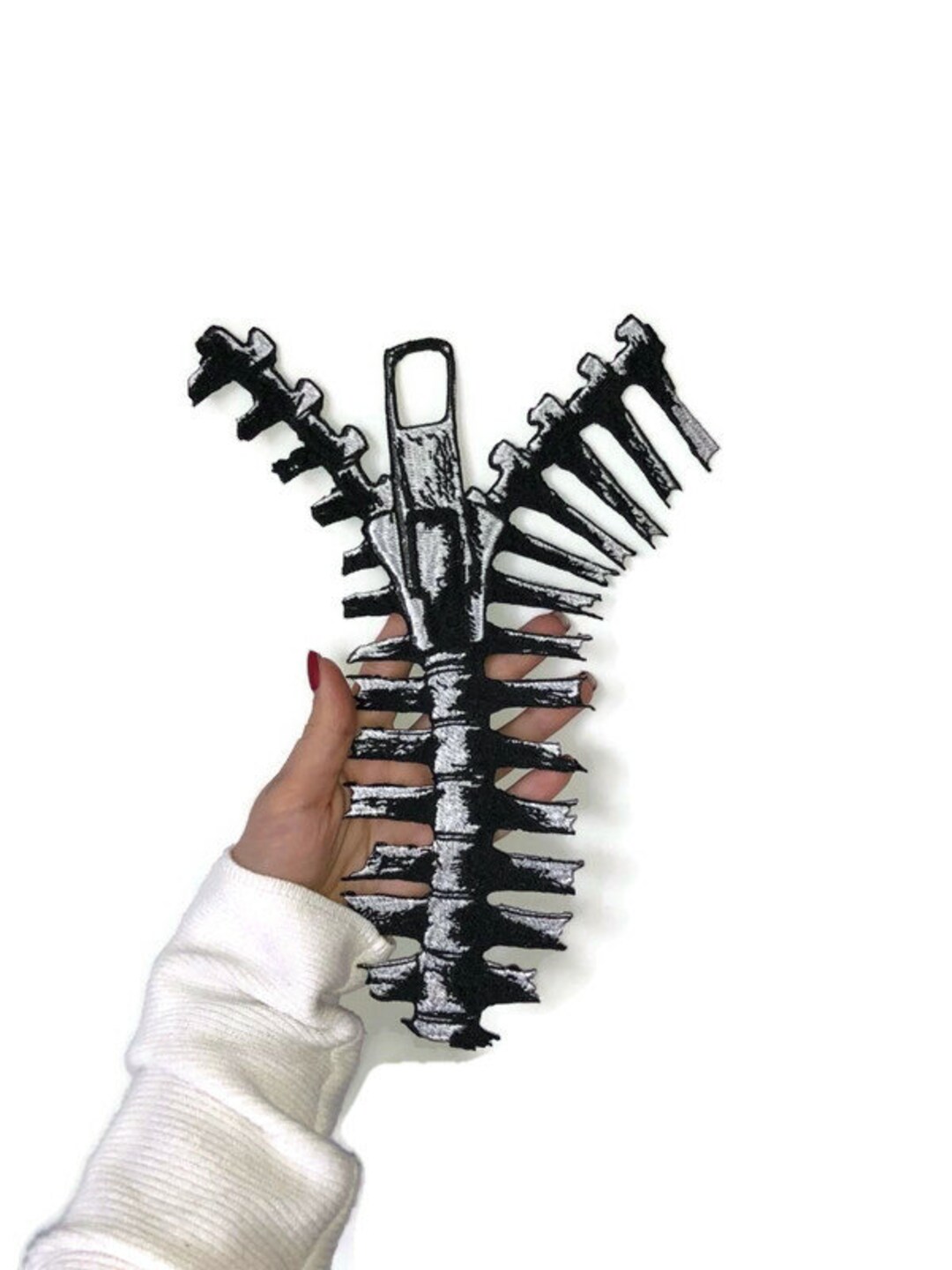 Spine Back Patch • Goth Patch • Patch Bone • Large Patch • Embroidered ...