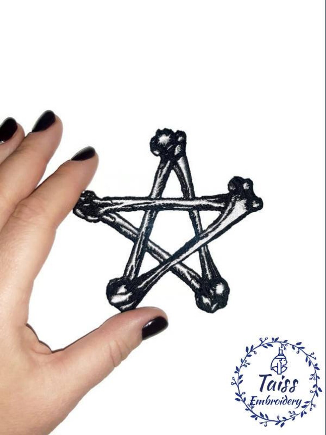 Goth Patchsatanic Pentagramoccult Patchlarge Bone - Etsy