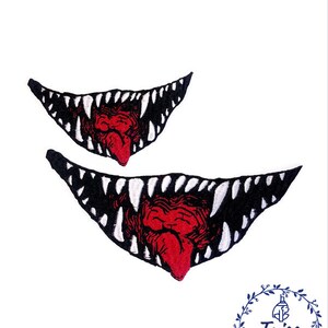 Vampire Teeth Iron-on Patch • Horror Patch • Patch for Jacket • Punk Patch • Gothic Patch ...