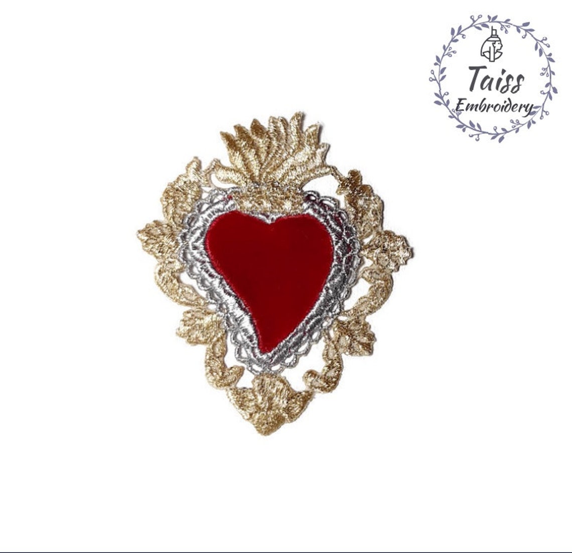 Milagros Sacred Heart•gothic Patch• Aesthetic Embroidered Patch•large ...