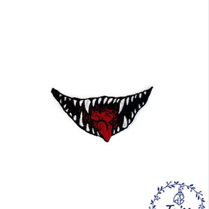 Vampire Teeth Iron-on Patch • Horror Patch • Patch for Jacket • Punk Patch • Gothic Patch ...