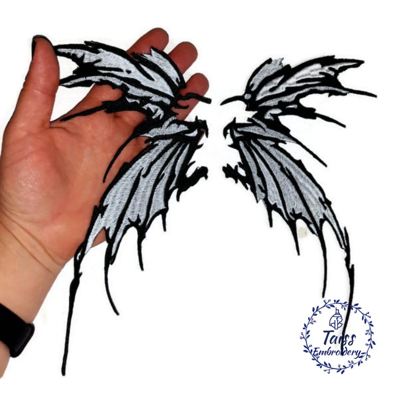 Spine Back Patch Wings Patch Patch Bone Large Embroidered - Etsy