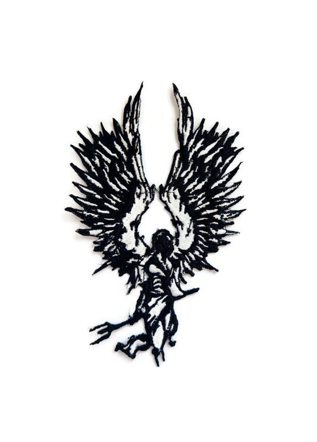 Fallen Angel Patch Celestial Rebellion Patch Gothic Winged Patch Dark ...