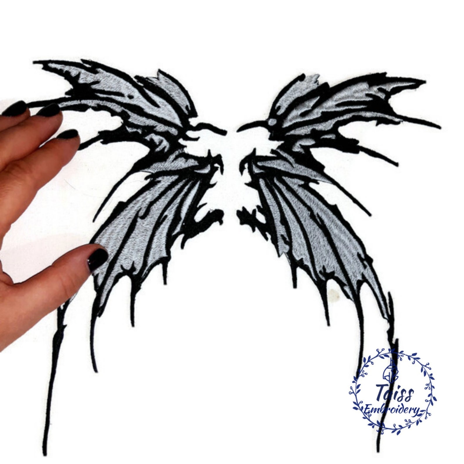 Spine Back Patch Wings Patch Patch Bone Large Embroidered - Etsy