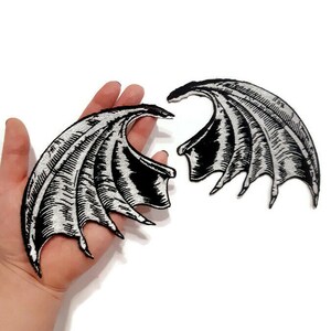 Wings Goth Patch, Back Patch for Jacket Iron-on - Etsy
