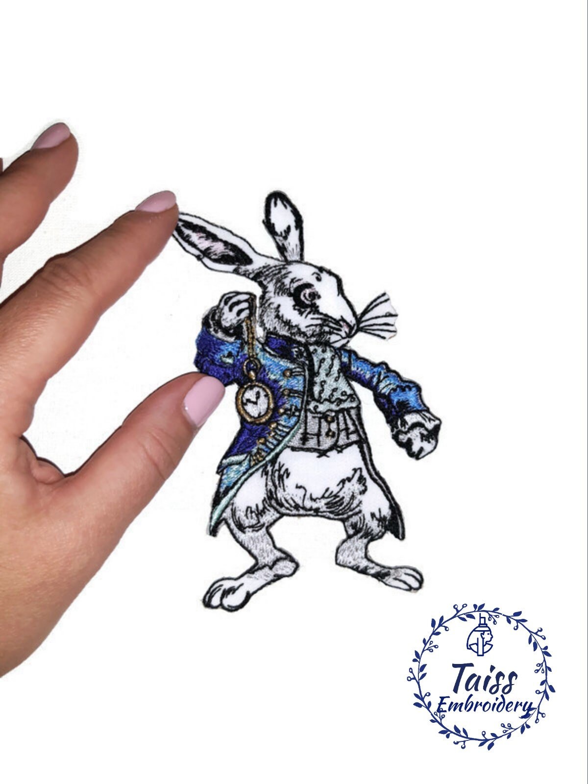 White Rabbit Patch Alice Patch Embroidered Iron on Patch - Etsy