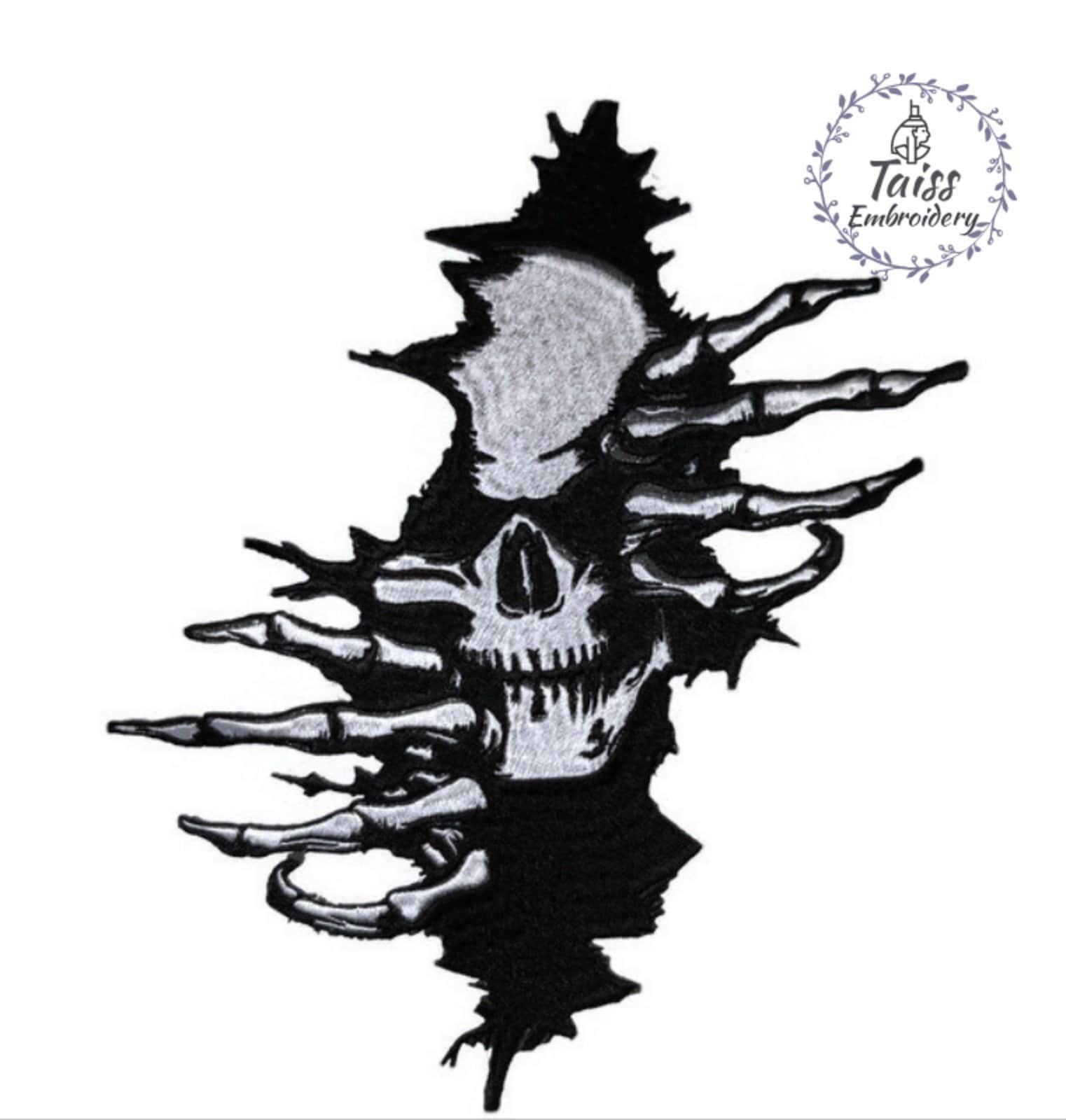 Spine Back Patch Large Embroidered Patch Skeleton Skull - Etsy