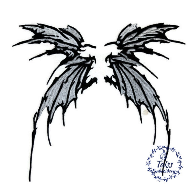 Spine Back Patch Wings Patch Patch Bone Large Embroidered - Etsy