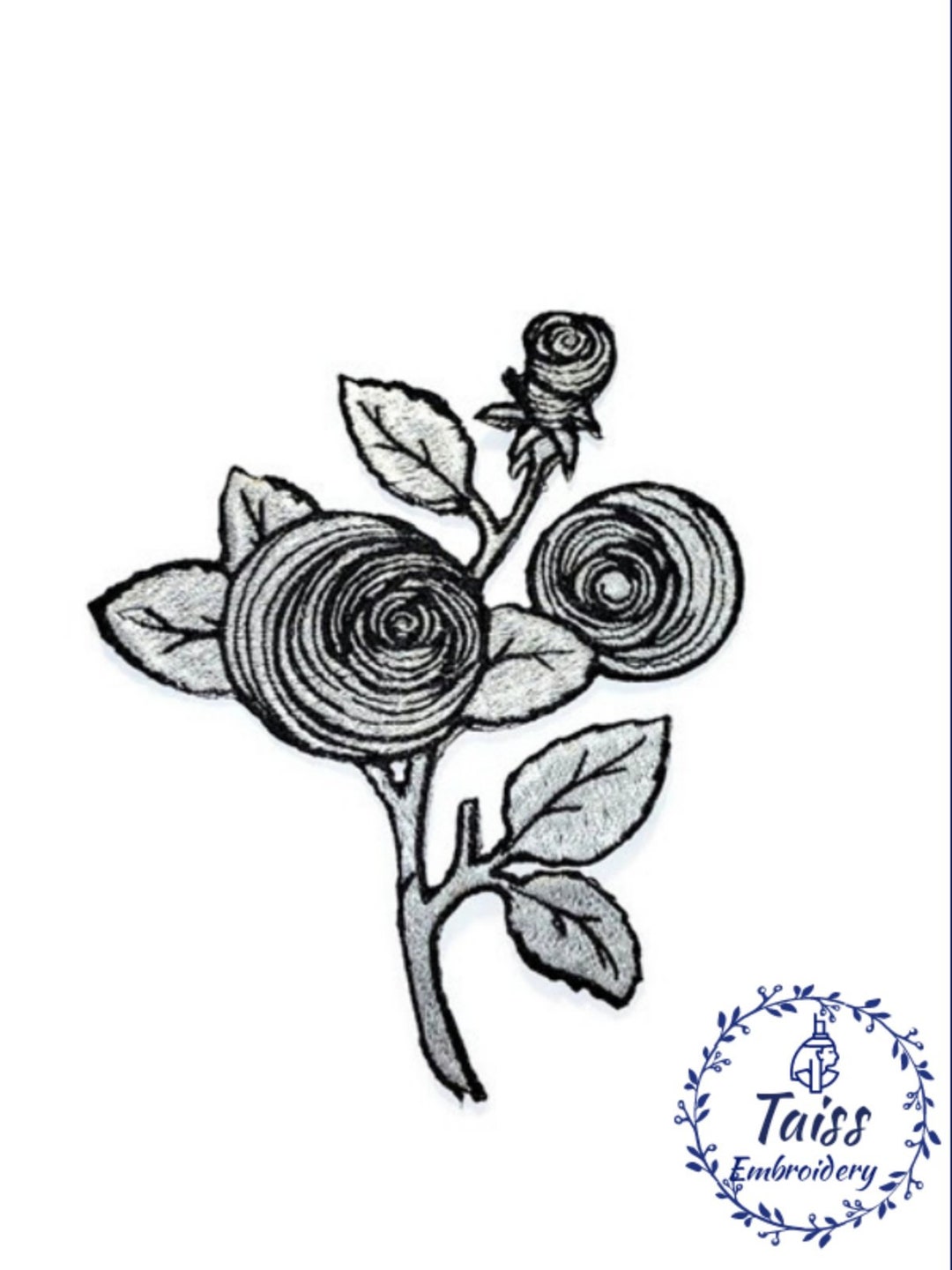 Rose Goth Flower Embroidery Iron-on Patch - Etsy