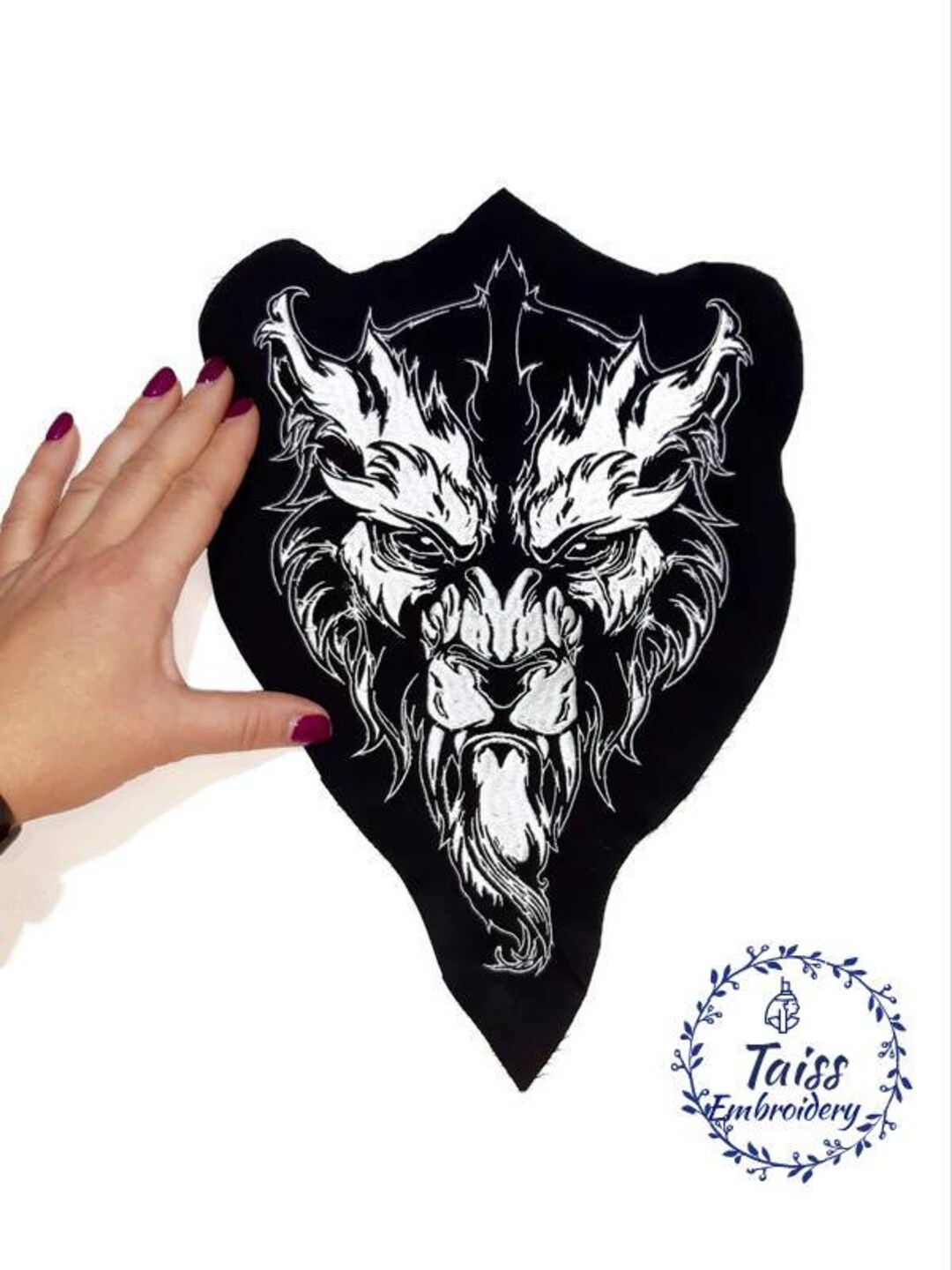 Demon Patch, Large Embroidered Iron-on Patch - Etsy