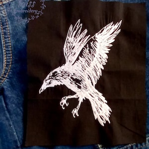 Crow Raven Patch Gothic Fashion Embroidered Patches Witchy Sew on Punk Patch Bird Patches - Etsy