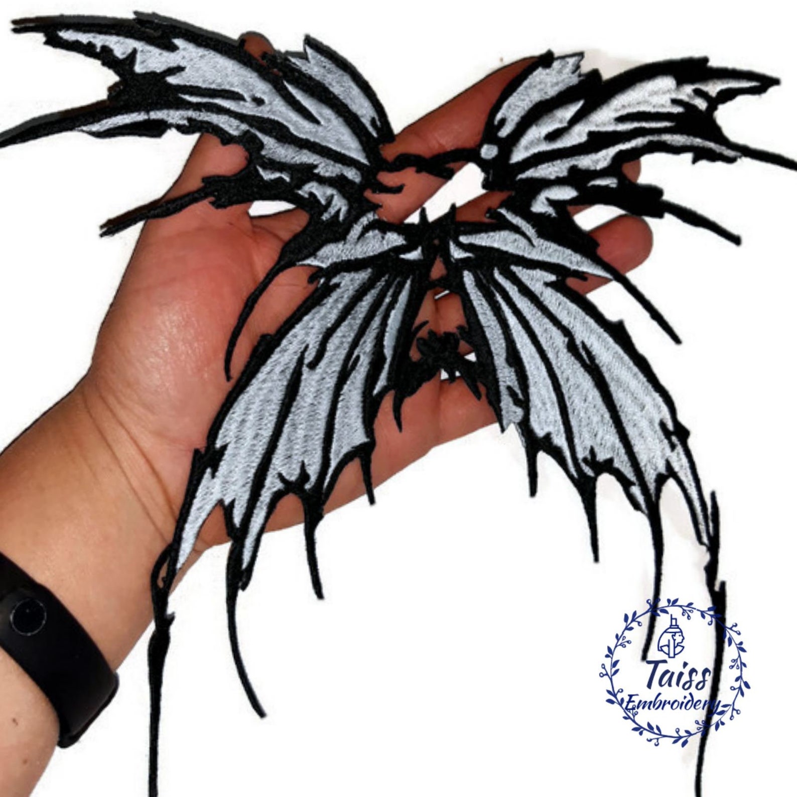 Spine Back Patch Wings Patch Patch Bone Large Embroidered - Etsy