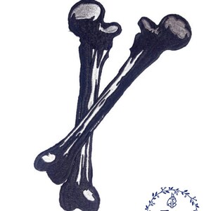 Bone, Goth Patch Embroidered Iron on Patch - Etsy