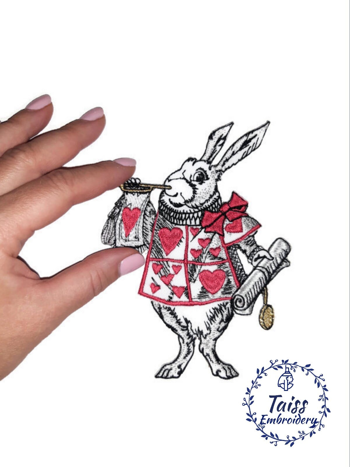 White Rabbit Patch Alice Patch Embroidered Iron on Patch - Etsy