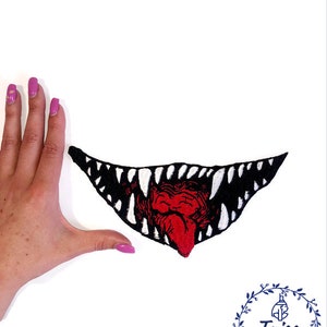 Vampire Teeth Iron-on Patch • Horror Patch • Patch for Jacket • Punk ...