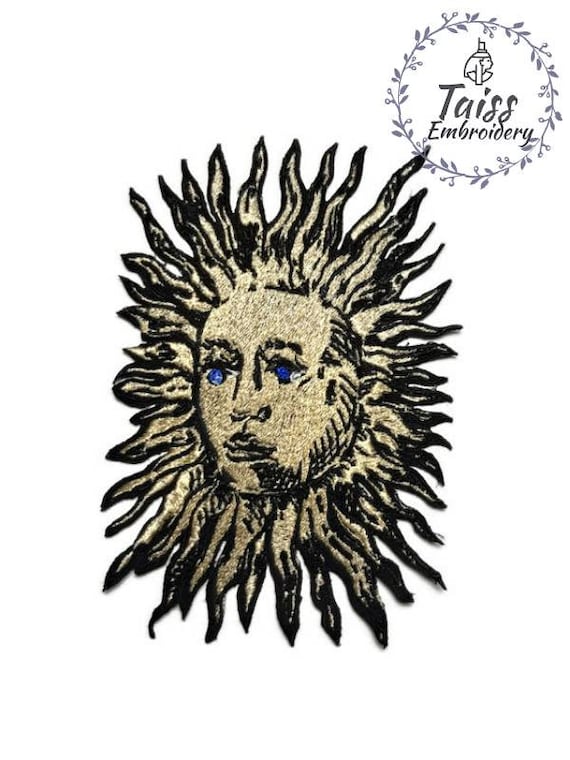 Sun Goth Patch Gold Sun Embroidery Iron on Patch - Etsy