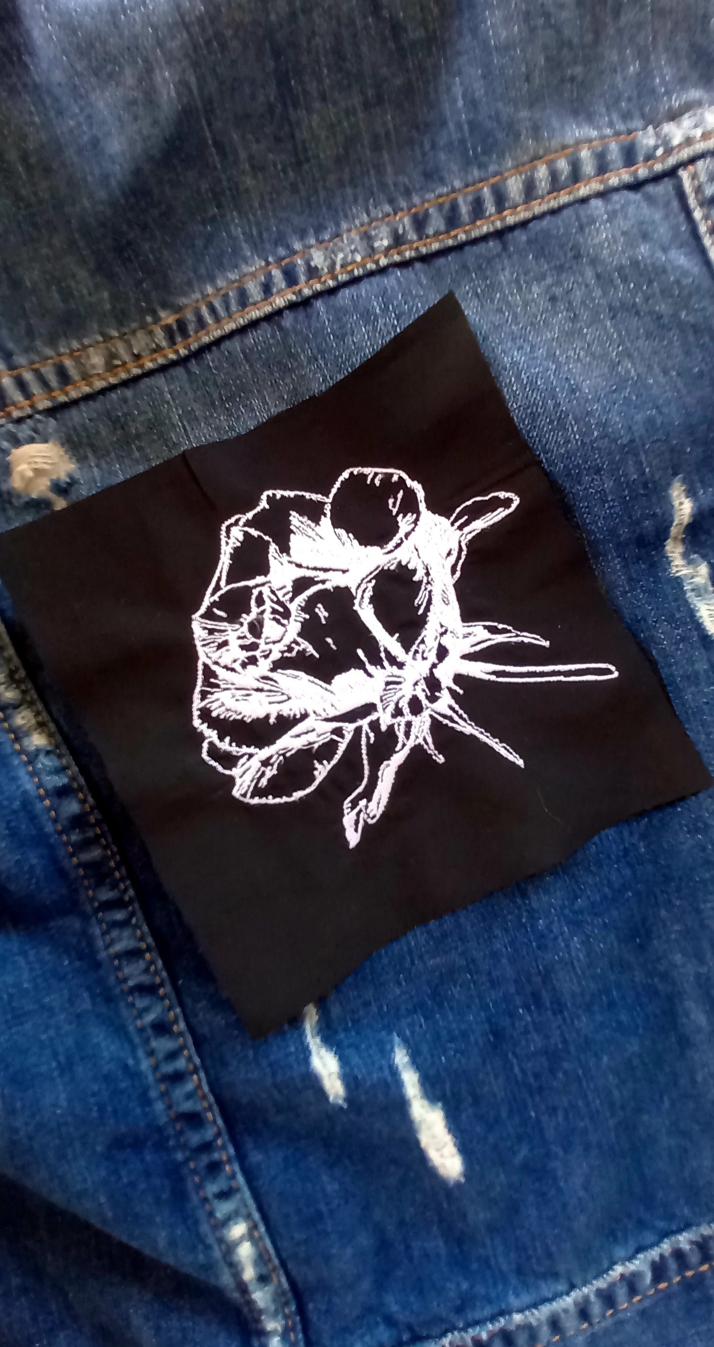 Rose Patch, Gothic Fashion, Punk Back Patch, Sew on Patches, Patches ...