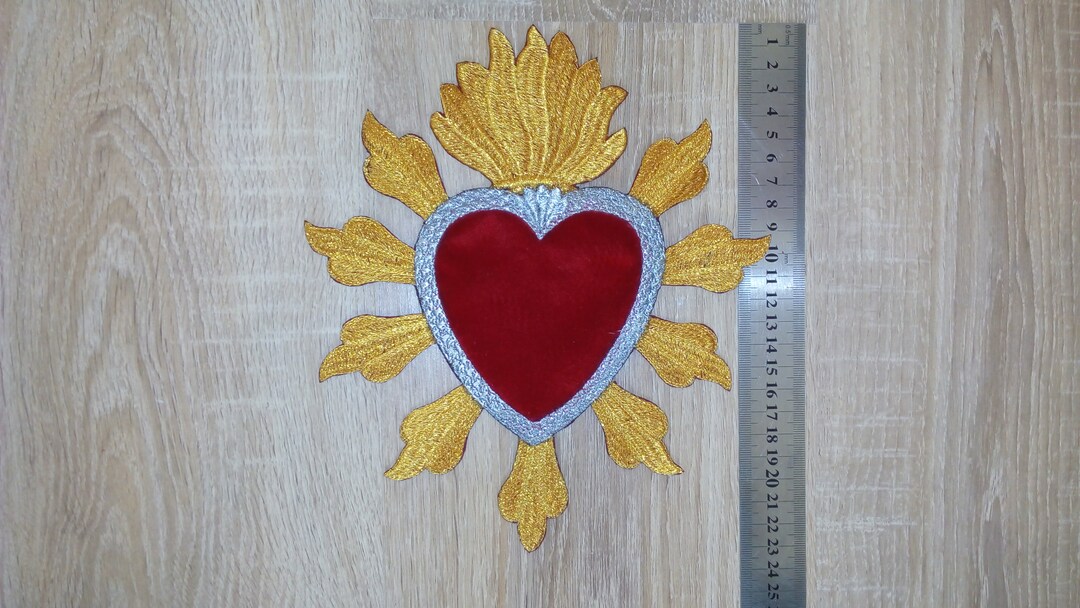 Sacred Heart Patch Large Iron on Patch - Etsy