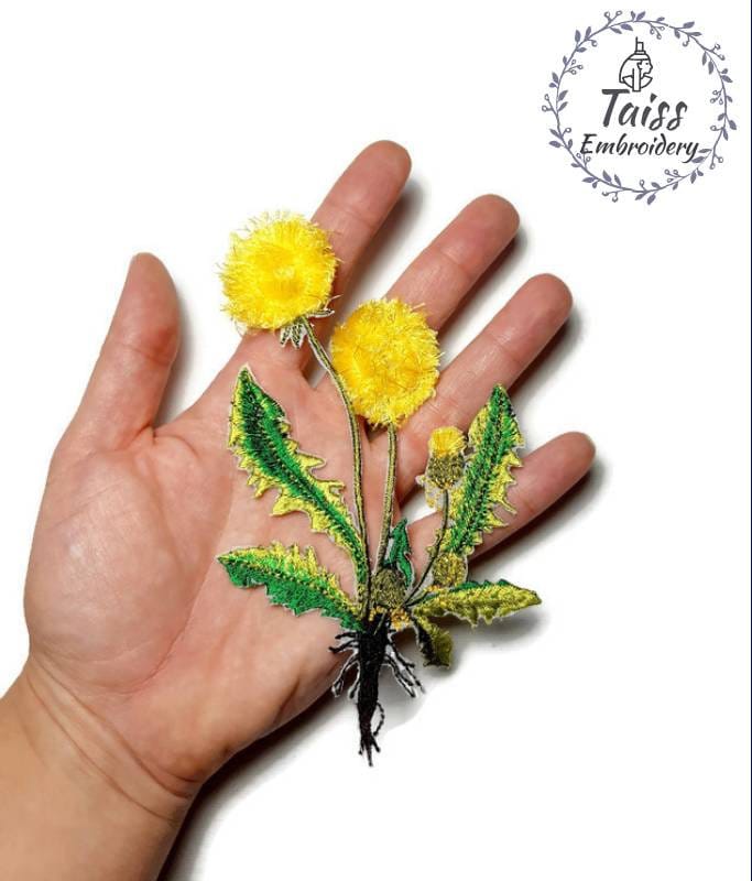 Dandelion Embroidered Velvet Patch 3d Effect | Etsy