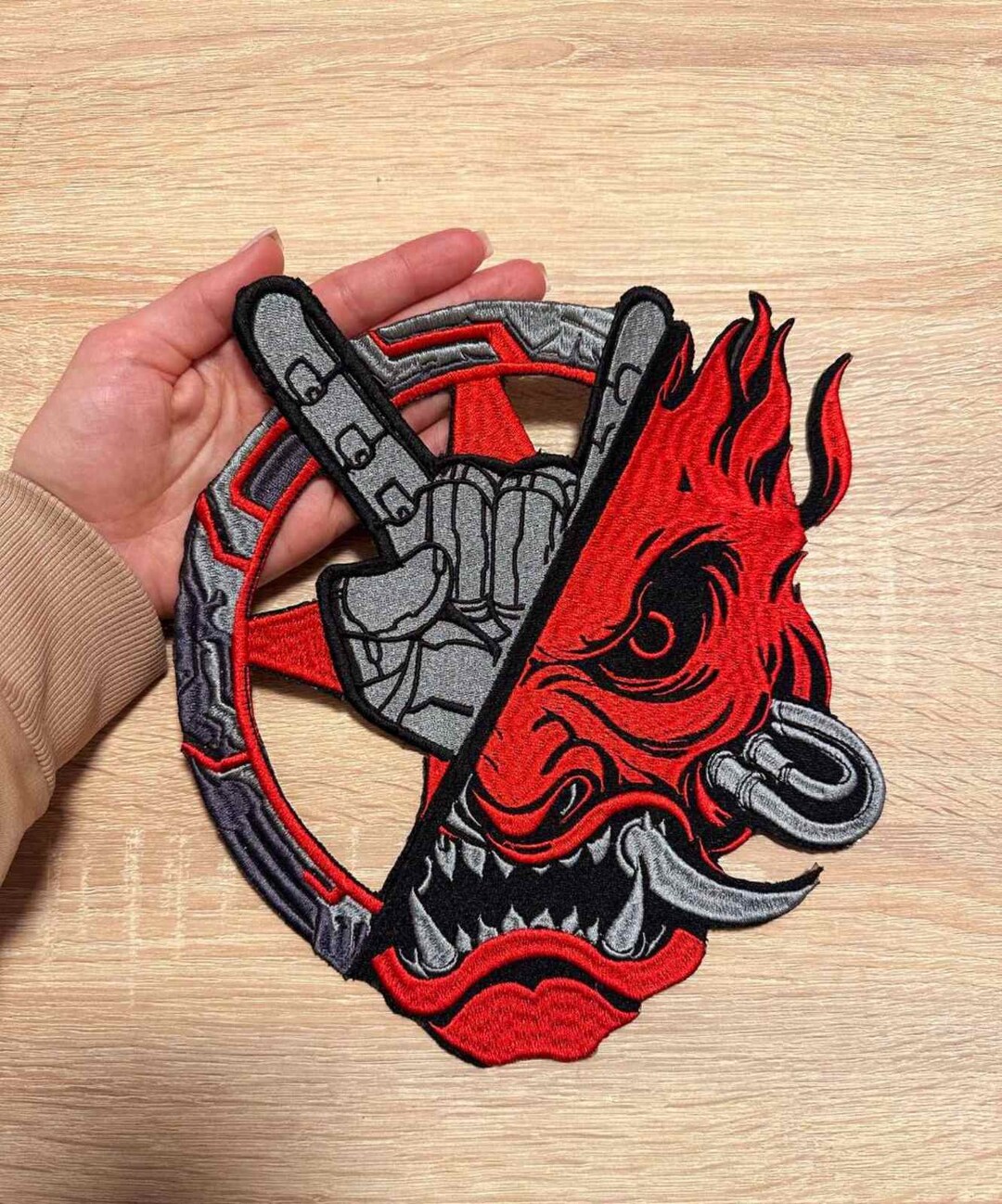 Samurai, Oni Demon Patch,embroidered Back Patch, - Etsy
