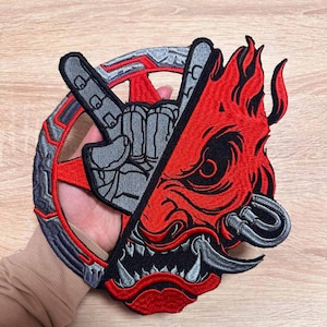 Samurai, Oni Demon Patch,embroidered Back Patch, - Etsy