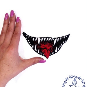 Vampire Teeth Iron-on Patch • Horror Patch • Patch for Jacket • Punk Patch • Gothic Patch ...