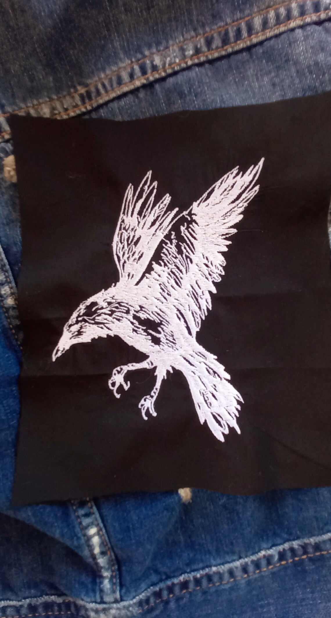 Crow Raven Patch • Gothic Fashion • Embroidered Patches • Witchy • Sew ...