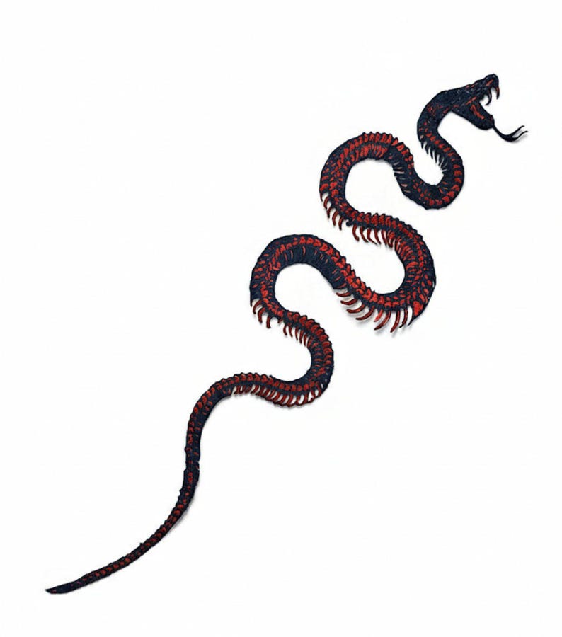 Black Snake Goth Patch, Giant Snake, Embroidered Iron-on Patch - Etsy