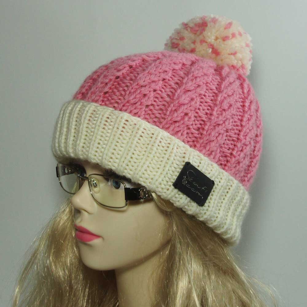 100% Virgin Wool Pink Beanie for Her - Etsy UK